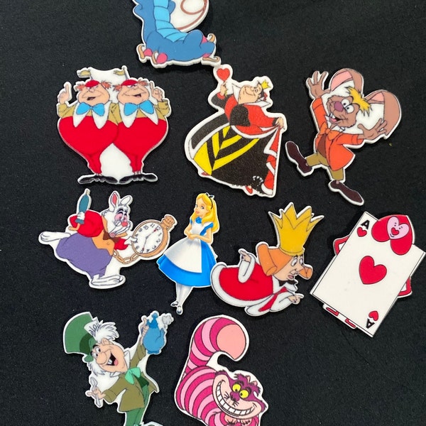 Complete Set of Disney Alice in Wonderland Planar Resin Flat Backs ...
