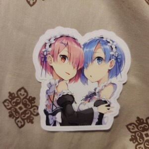 Rem and Ram Vinyl Sticker Version 2 Re: Zero Anime Stickers Laptop ...