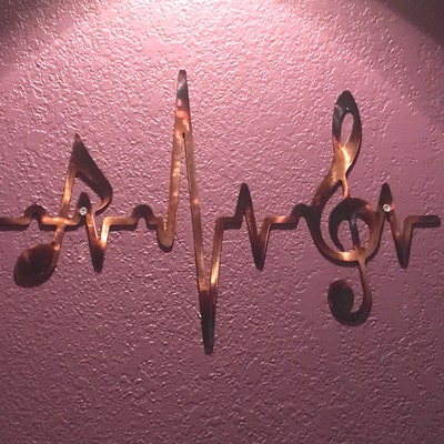 EKG Line Music Notes Treble Clef Heartbeat Sinus Rhythm Indoor or ...