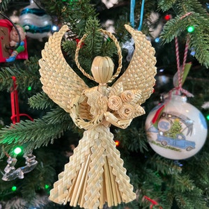 Christmas Topper Praying Angel. Straw Ornaments. Handmade Holiday ...