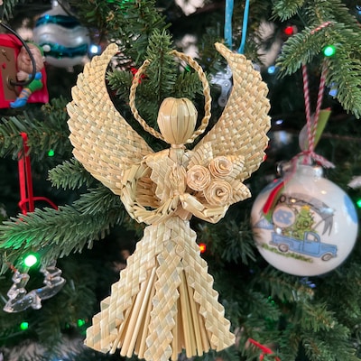 Tree Topper for Christmas.straw Stars.scandinavian Ornament.festive ...