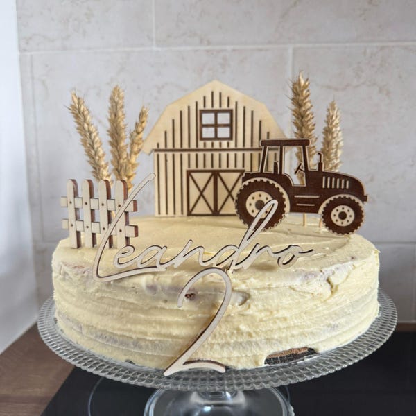 Cake Topper Set – Farm | Tractor | Barn | Personalized - Etsy UK