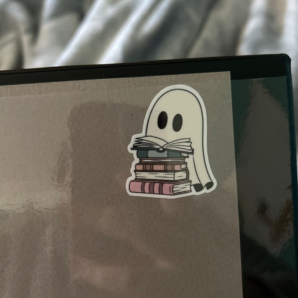 Ghost Reading Stickers, Teacher Halloween Sticker, Book Lover Sticker ...