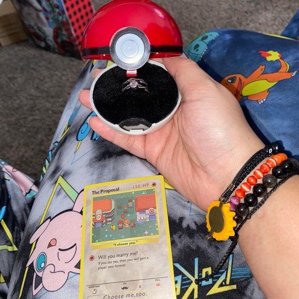 Large Pokemon Pokeball Ring Box - Etsy