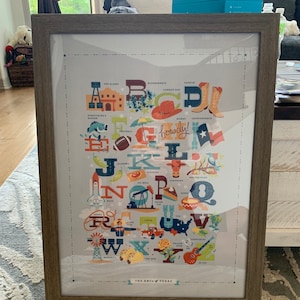 The Abcs of Texas Texas Alphabet Texas ABC Art Print - Etsy