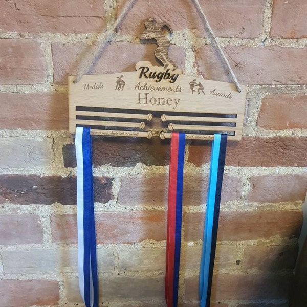 Girls Women's Oak Veneer Football Medal Holder - Etsy