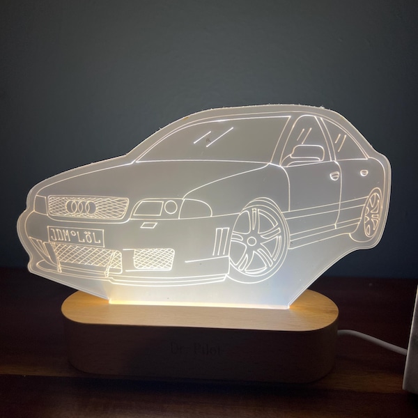Sports Car Night Light, Engraved Car Light, Car Led Lamp, Handmade Led ...