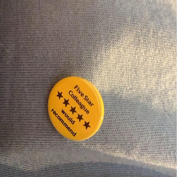 Five Star Colleague Button Badge Recommended - Etsy UK