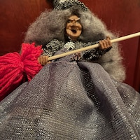 Baba Yaga Doll Figurine Kitchen Witch Doll With Broom - Etsy Israel