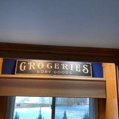 Groceries & Dry Good Distressed Sign, Kitchen Sign, Kitchen Plaque ...