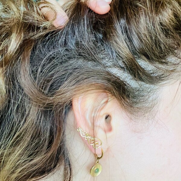 Earclimber Earring Spiral With Dots - Etsy