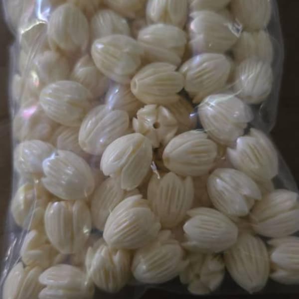 Hawaiian Pikake Beads, Composite Resin Coral Flower Bead ,carved ...