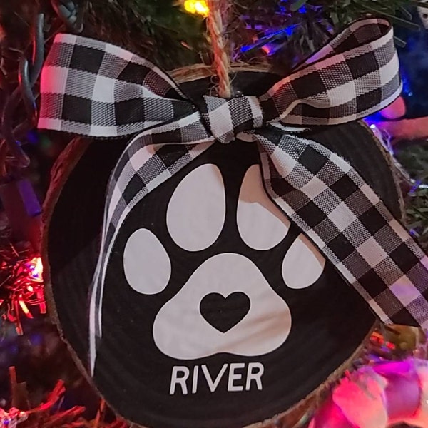 Paw Print Ornaments, Paw Print Dog Ornament, Christmas Gift ...