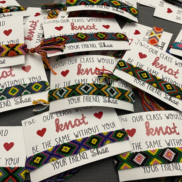 Knot Valentine Cards PRINTABLE Friendship Bracelet Valentine's Day Card ...