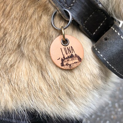 Leather Dog Tag. ID Dog Tag. Personalized Dog Tag. Tag Identification ...