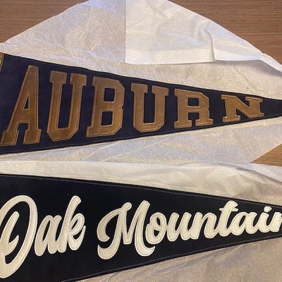 Large Single Word Custom Suede and Leather Pennant Flag Banner ...