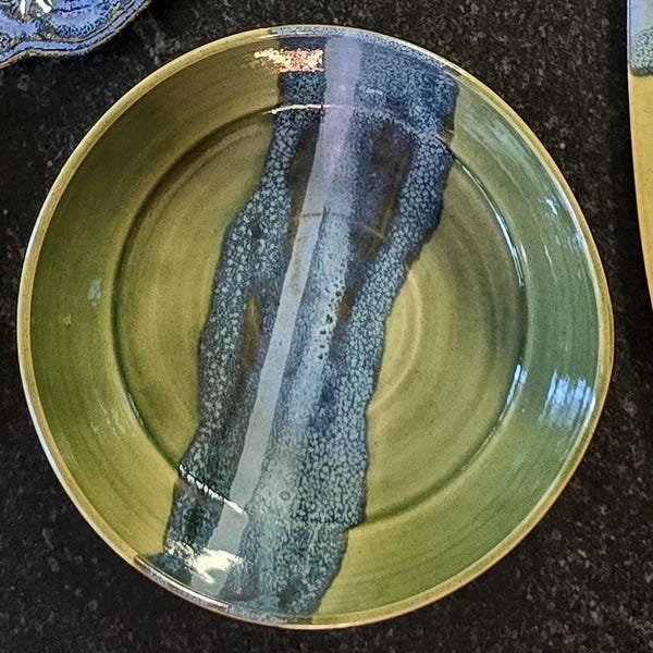 Party Platter Green Tray Serving Bowl Green Pottery Entryway Catchall ...