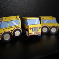 School Bus Favor Box Truck Paper Craft Toy for Back to School or End of ...