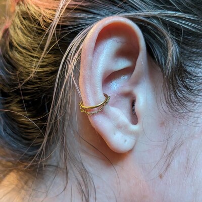 ASTM F136 Hoop With Chain Conch Hoop, Conch Earring, Conch Clicker ...