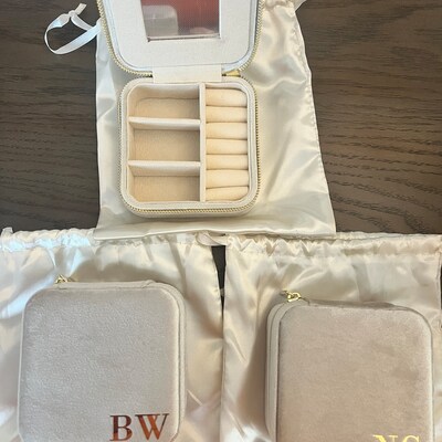 Custom Name Velvet Travel Jewelry Case Personalized Jewelry Box ...