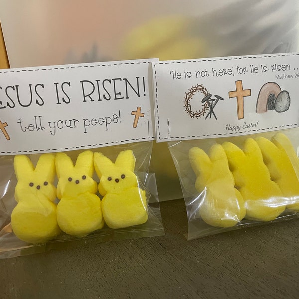 He is Risen Tell Your Peeps - Easter Treat Bag Toppers - Jesus is Risen ...