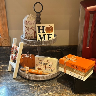 Pumpkin Spice Bundle, Tiered Tray Decor, Rae Dunn Inspired, Farmhouse ...
