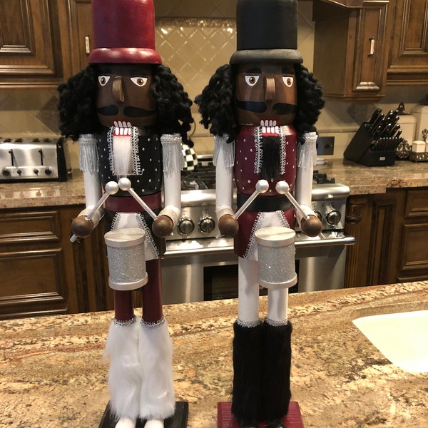 African American Nutcracker - Green Gold Stripe, Holiday, Decor - Etsy