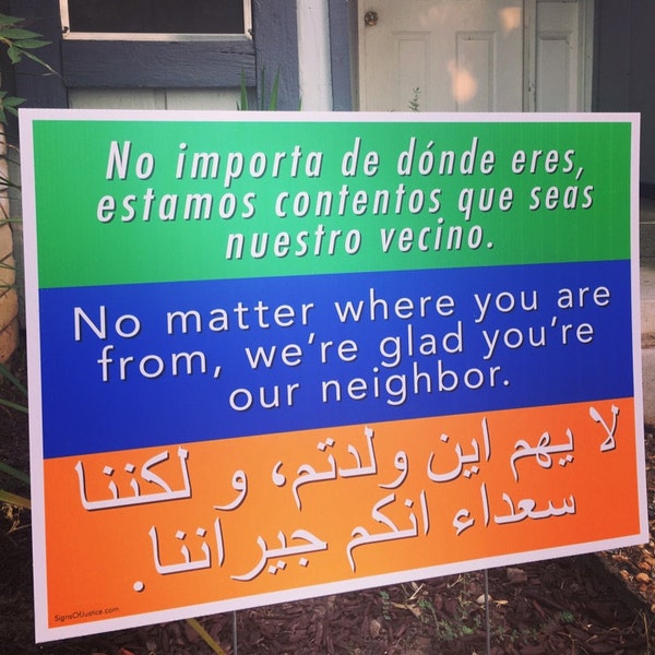 Welcome Your Neighbors Yard Sign // 2-sided // Protest Sign // No ...