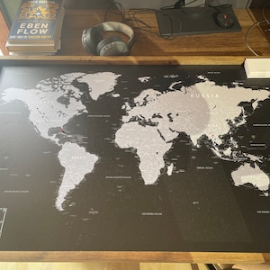 Push Pin World Map Personalized Travel Map Custom Modern - Etsy