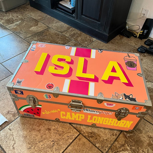 Camp Trunk Vinyl Decal Decor - Camp Trunk Sticker - Personalized Camp ...