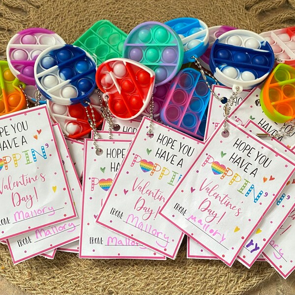 Hope You Have a Poppin' Valentines Day Tag Printable Pop Bubble Fidget ...