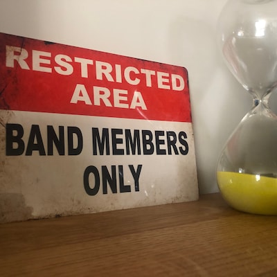 Vintage Restricted Area Band Members Only Metal Sign, Job Sign, Vintage ...