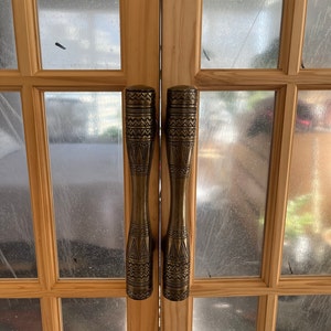 Pair Main Entry Door Pull SUN FLOWER Handles, Door Handle, Flower ...