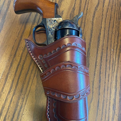 Western Cowboy Single Action Leather Holster Cross Draw RH - Etsy