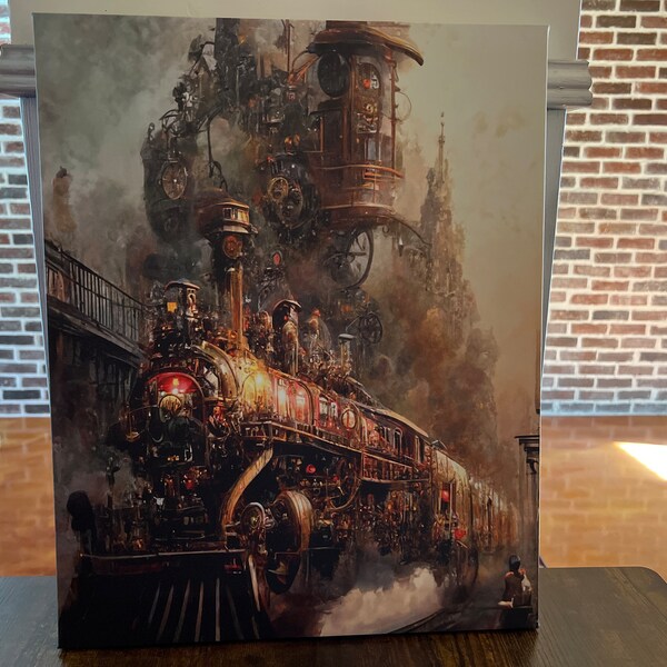 Steam Punk Train Decor Art Mechanism Engineering Artwork Clock Wall Art ...