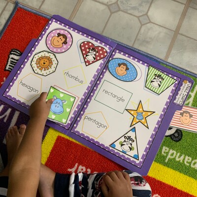 Color Shapes Matching 2D Math File Folder Game Center Teacher Resource ...