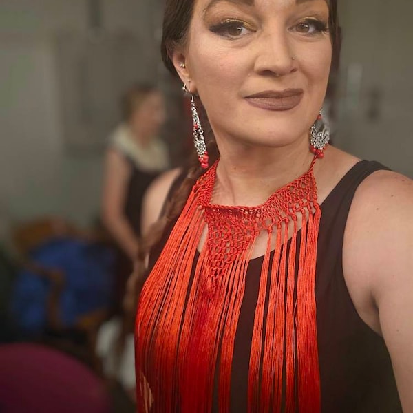 Spanish Flamenco Choker With Flecos | Seville Style Gargantilla ...