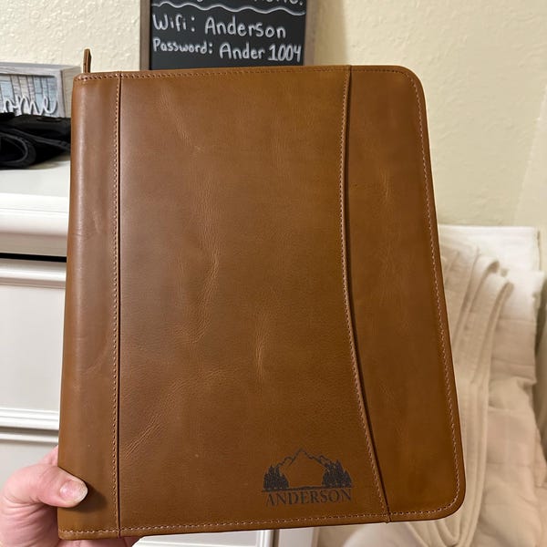 Personalized Leather Portfolio With Pen Holder, Best Gifts for Him ...