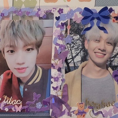 Custom Decorated Toploader, Kpop Photocard Deco, Cute Teddy Flower ...