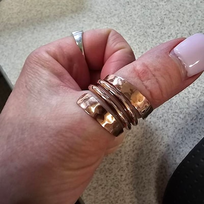 Pure Copper Band Ring, Hammered Design Ring, Ring for Women or Men Ring ...