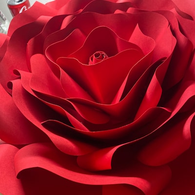 Extra Large Rose Template Paper Flower PDF SVG DXF Png Silhouette ...