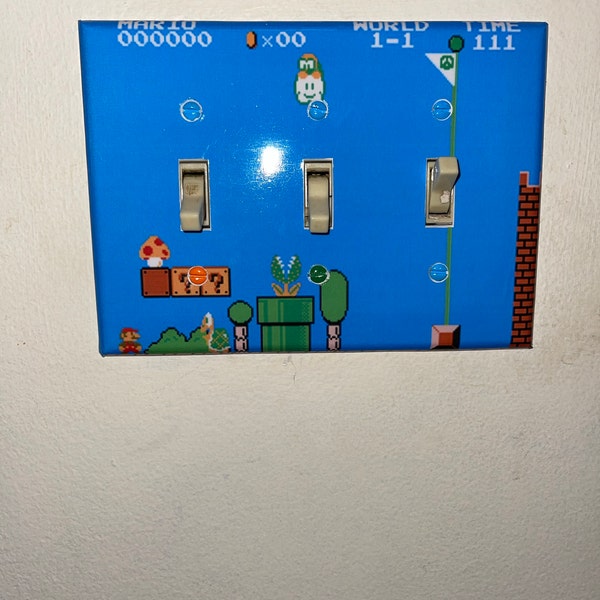 Classic Super Mario Bros. Themed Light Switch Cover, Outlet Cover - You ...