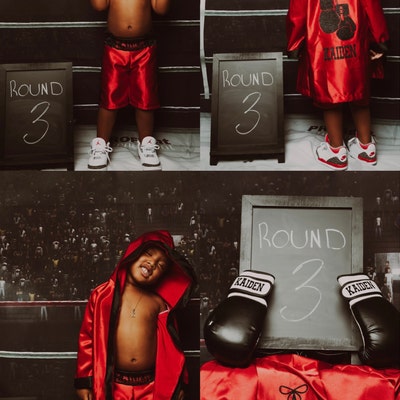 Baby Boxer Outfit With Wearable Custom Gloves, Jacket, and Shorts ...