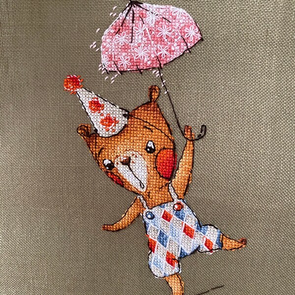 Acrobat Bear Cross Stitch Pattern Teddy Bear in Circus Cross Stitch ...