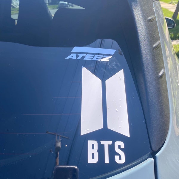 BTS Set of 2 6 BTS White Vinyl Decal Sticker for Car Window, Yeti ...