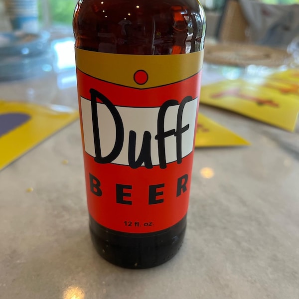 Duff Beer Label | Simpsons Beer Label | Home Brew Beer Label | Funny ...