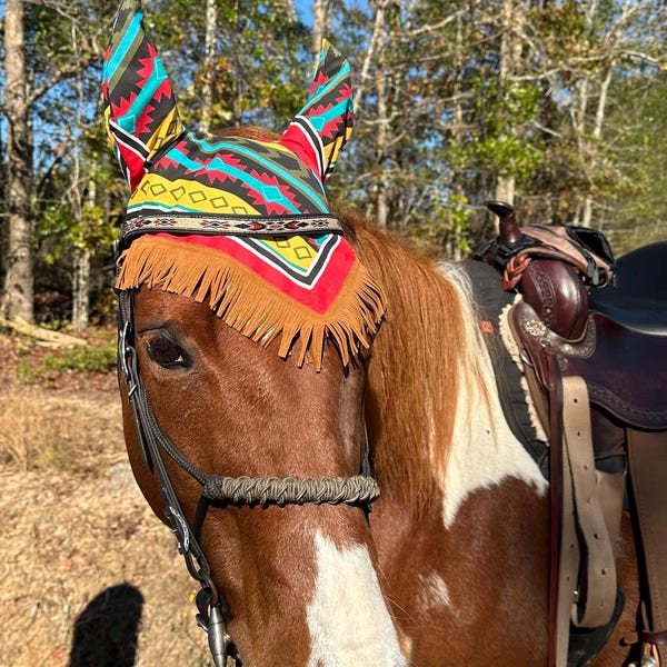 Fly Bonnets W/fringe in All Equine Sizes - Ear Covers, English, Western ...