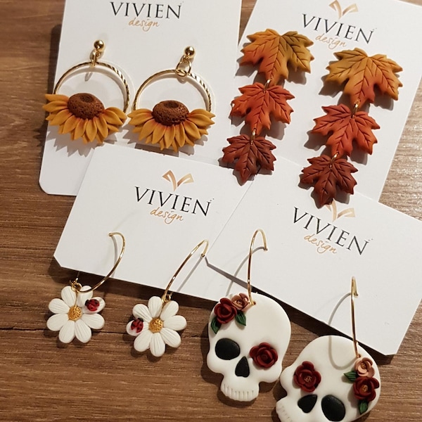 Maple Leaf Earrings,lightweight Fall Clay Earrings , Autumn Leaf ...