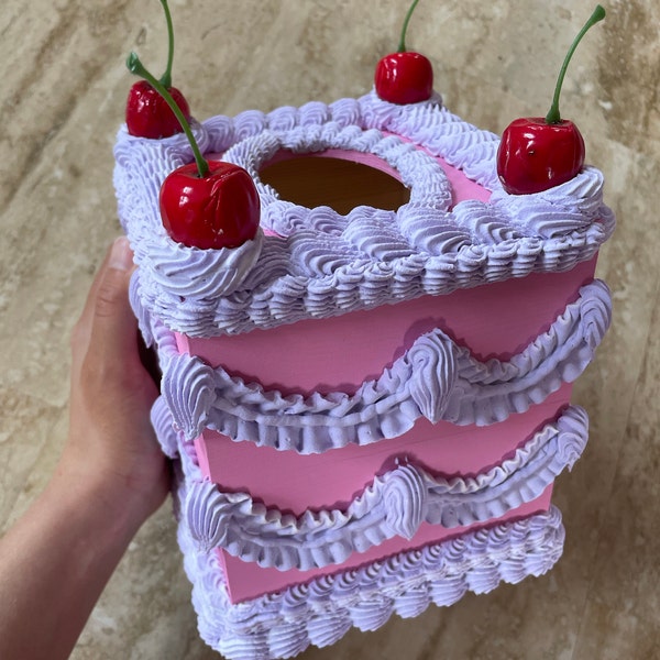 Custom Fake Cake Decorative Tissue Box Cover - Etsy