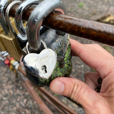 Personalised Padlock, Two Hearts Locked Together Forever, Heart Lock ...